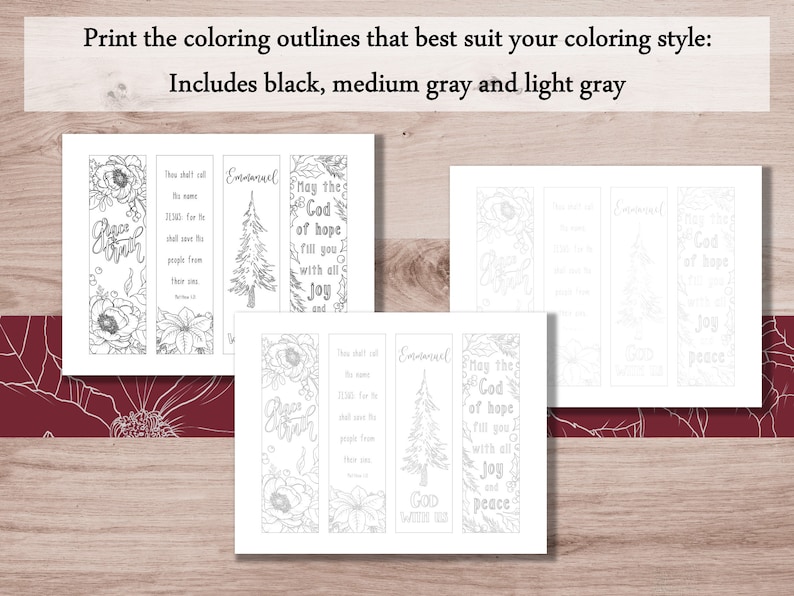 Christmas Bible Verse Coloring Bookmarks, Christian Coloring Bookmark ...