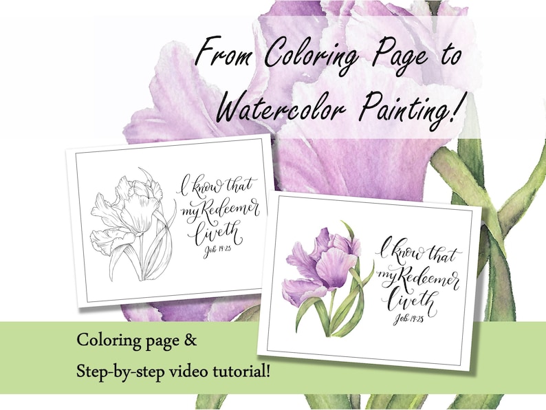 Easter Christian Coloring Page Printable Tulip Coloring & Painting ...