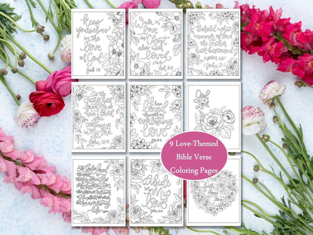 Christian Coloring Page With Bible Verses Adult Coloring Scripture ...