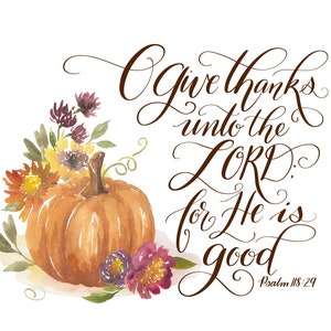 Give Thanks to the Lord Printable, Thanksgiving Bible Verse Set of 4 ...