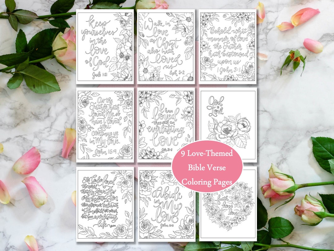 Christian Valentine's Day Coloring Page With Bible Verses Adult ...