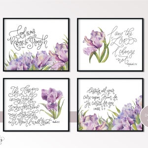 Comforting Bible Verse Printable 1 Peter 5:7 He Cares for You Christian ...