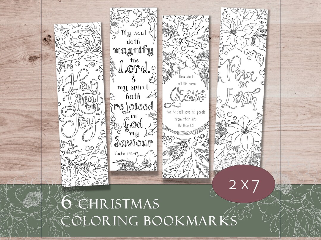 Christian Christmas Coloring Bookmark Set Christmas Bible Verse ...