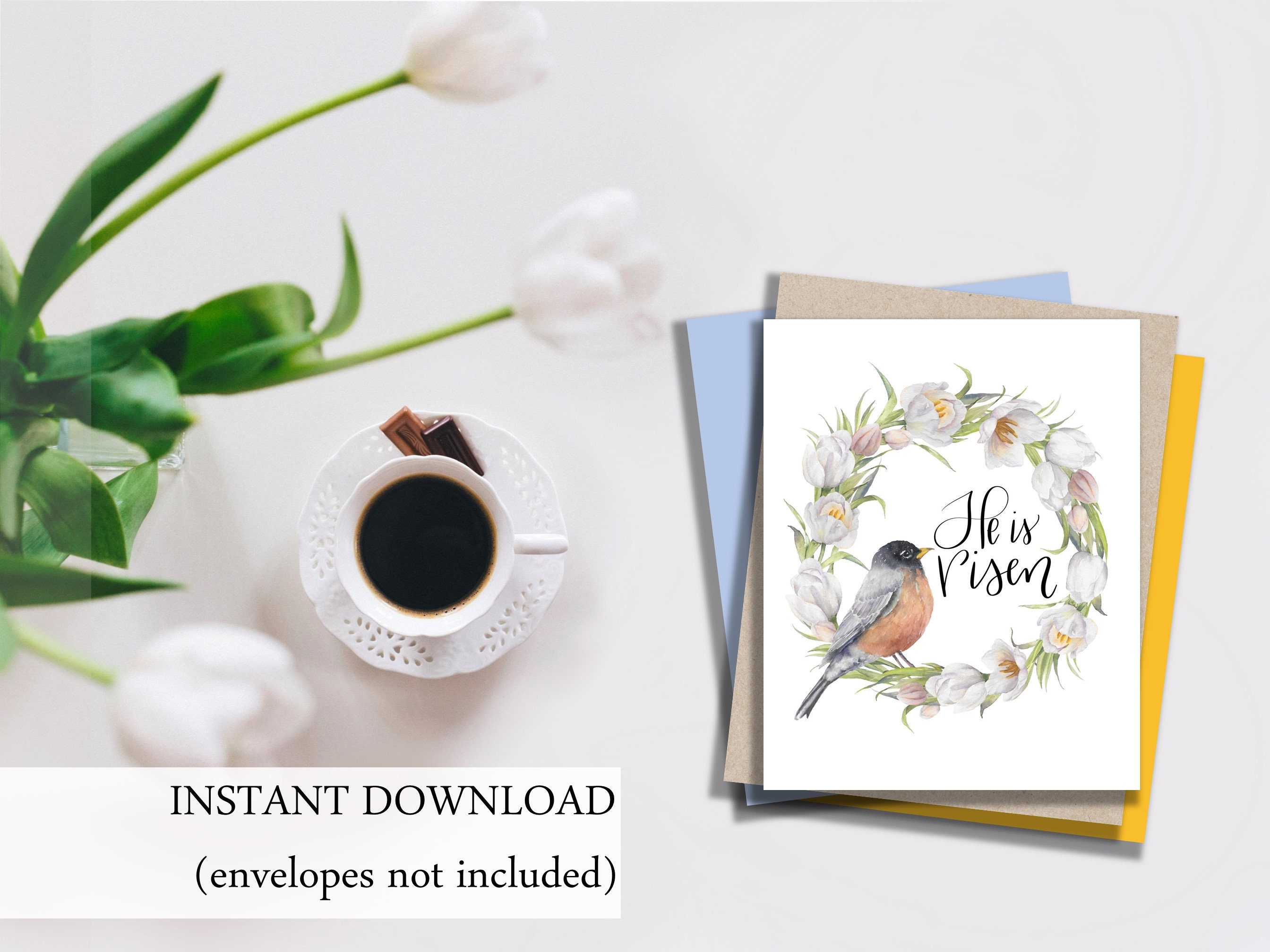 Christian Easter Card Printable Set, Easter Greeting Card Bundle With ...