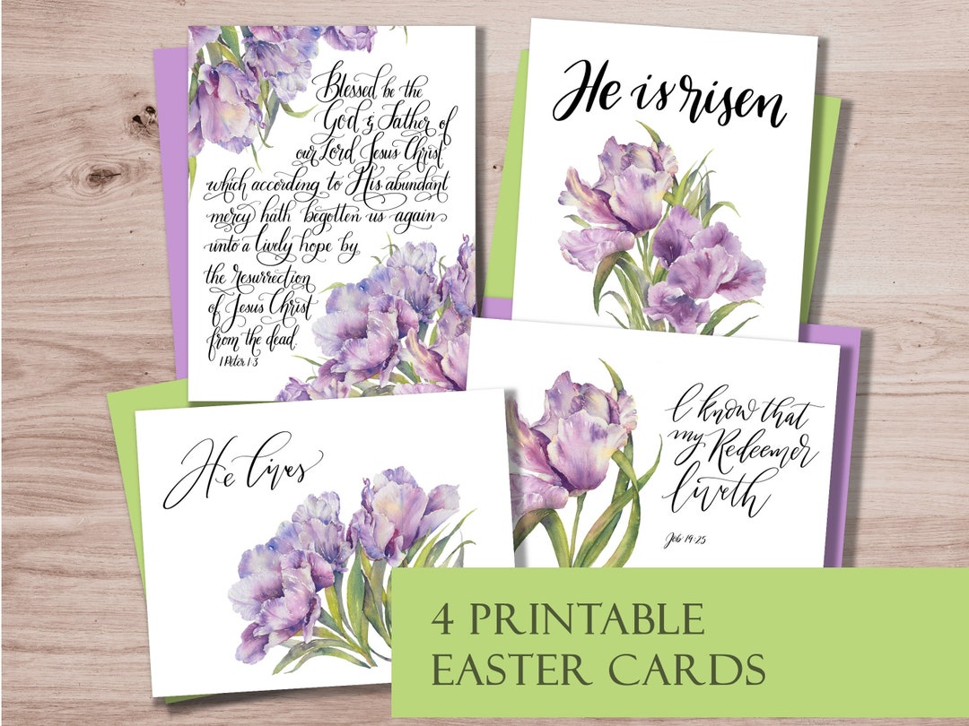 Christian Easter Cards With Scripture, Printable Easter Bible Verse ...