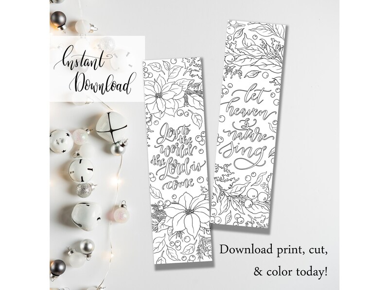 Christian Christmas Coloring Bookmarks Joy to the World Bookmark to ...