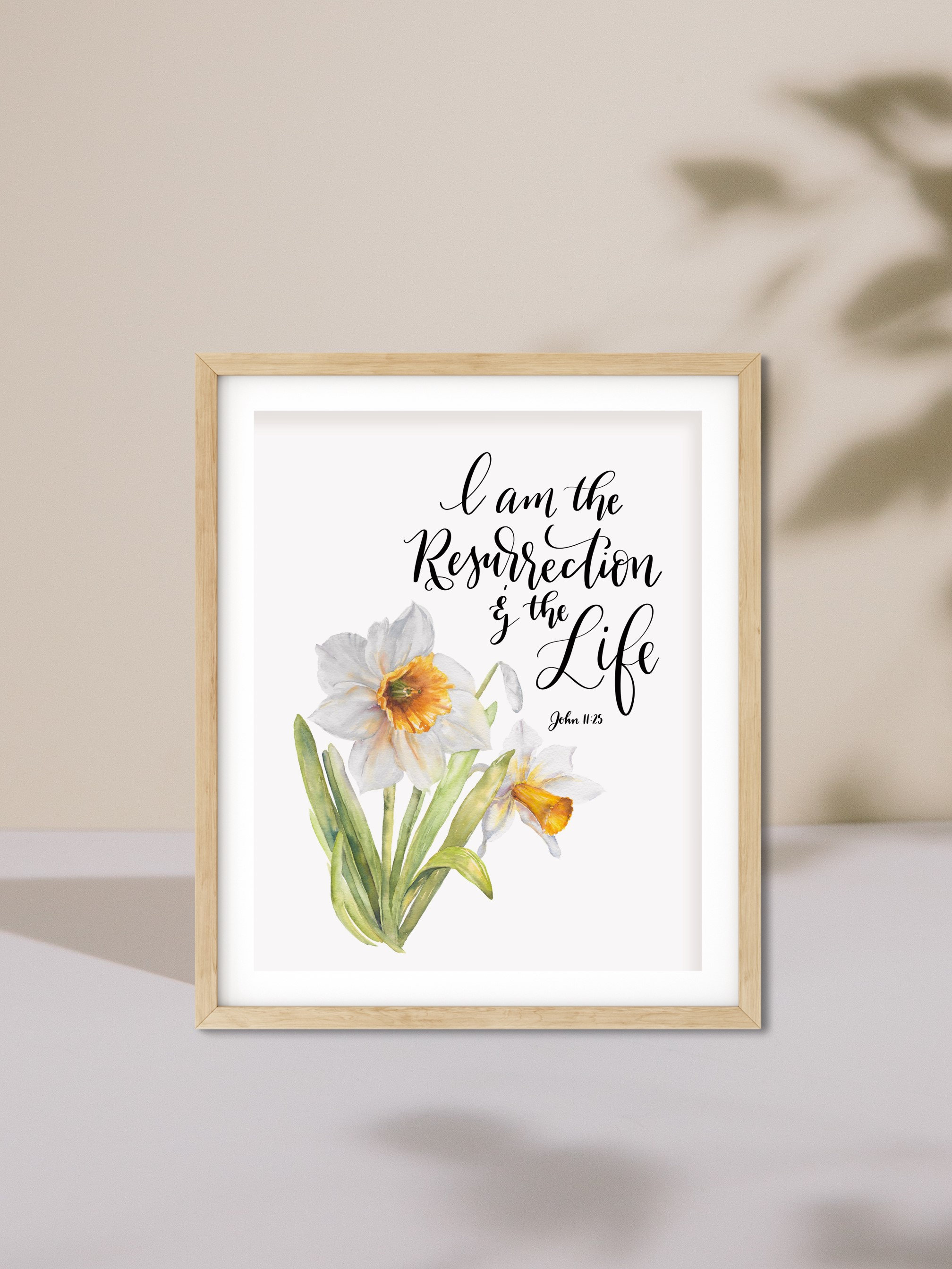 John 11:25 I Am the Resurrection and the Life Scripture Wall Art ...