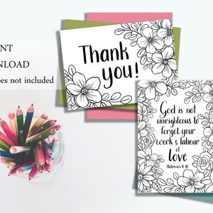 Teacher Appreciation Coloring Card With Bible Verse for Teacher ...