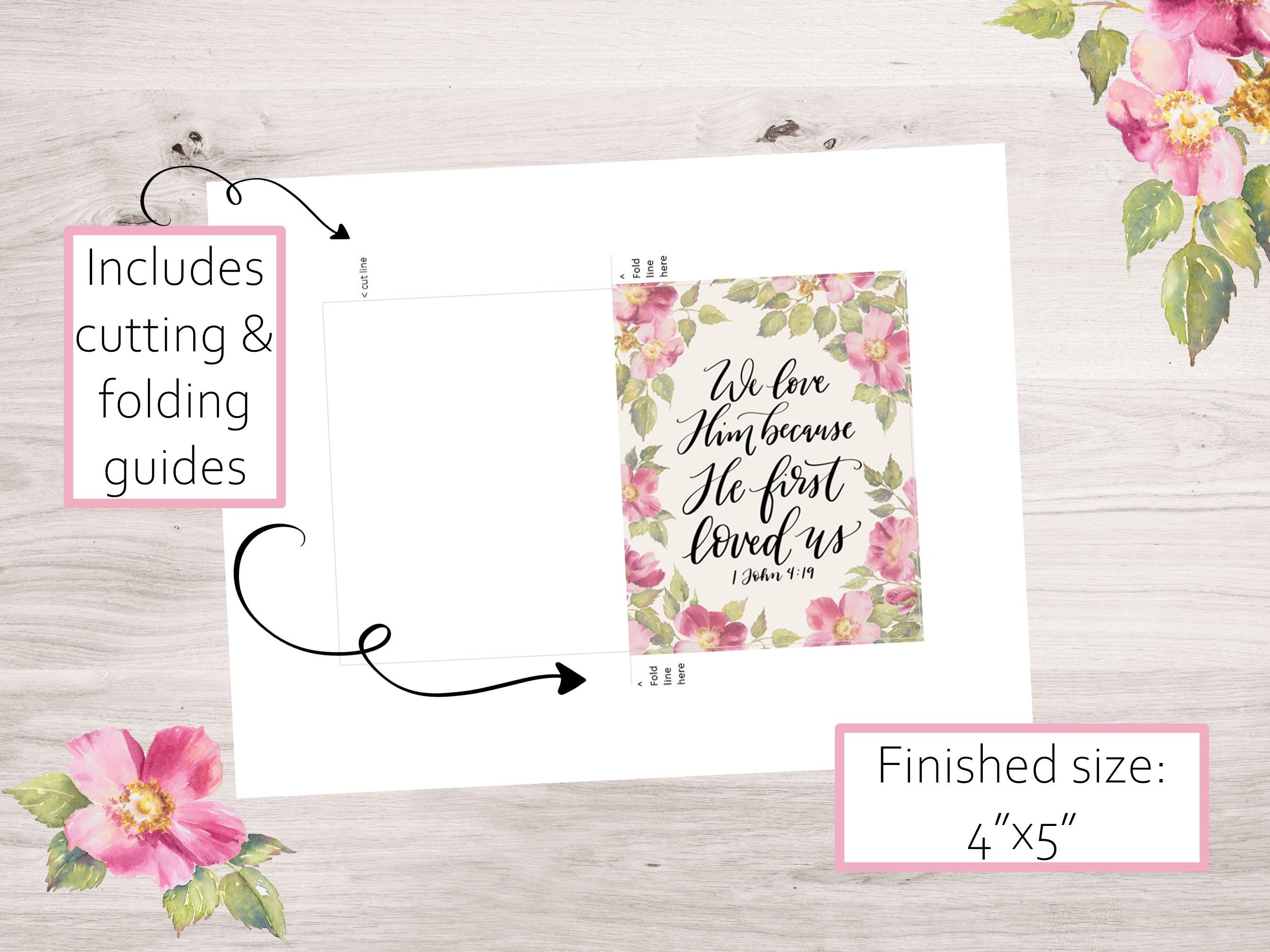 Christian Valentine’s Day Printable Card Set Valentines Day Card With ...