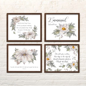Christian Christmas Art Print Bundle, Christmas Bible Verse Digital ...