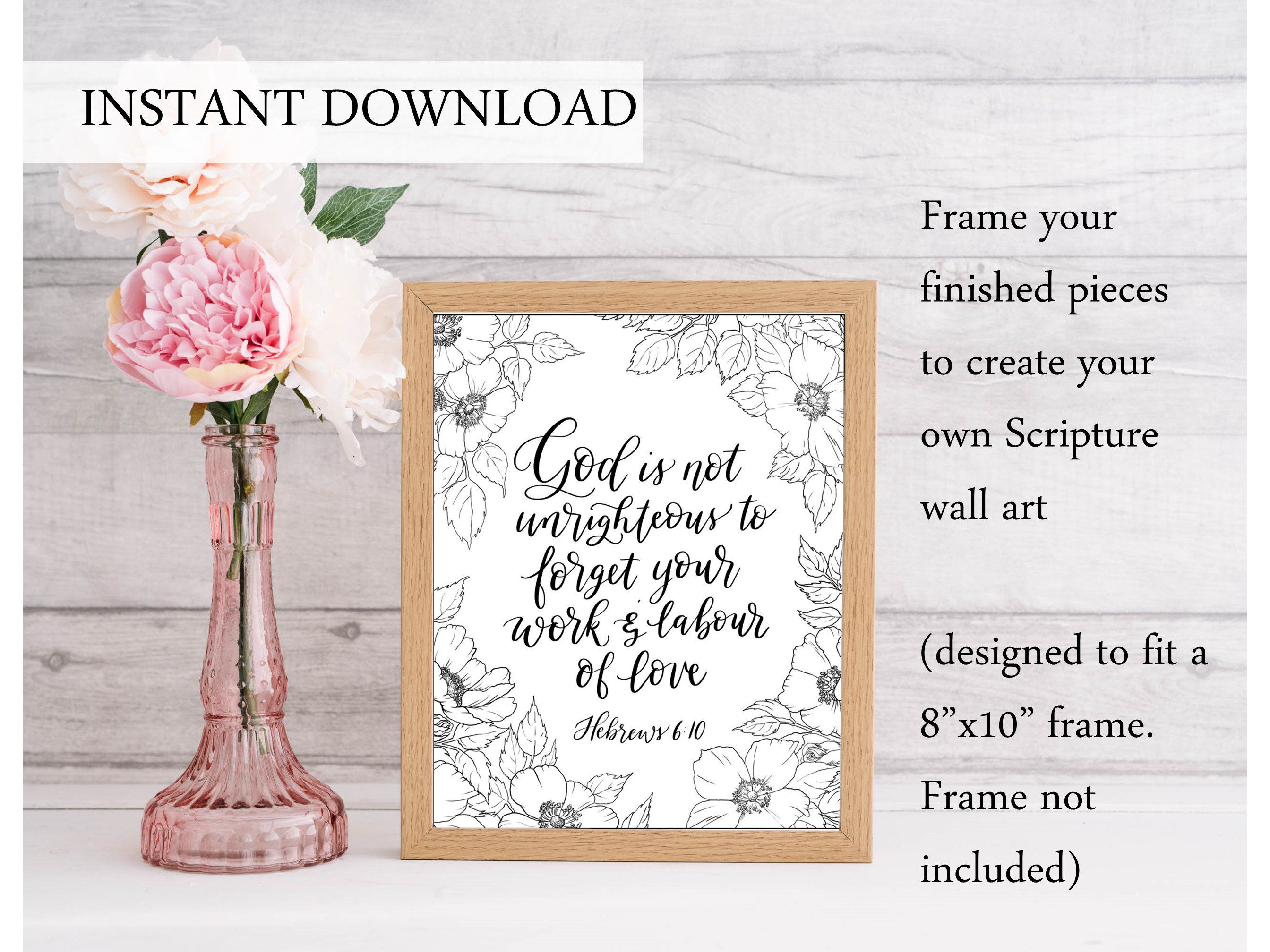 Christian Mother's Day Coloring Pages, Bible Verse Coloring Gift for ...