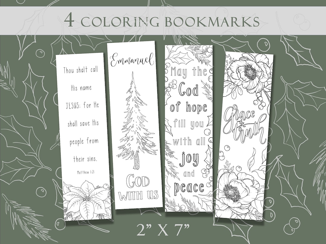 Christmas Bible Verse Coloring Bookmarks, Christian Coloring Bookmark ...
