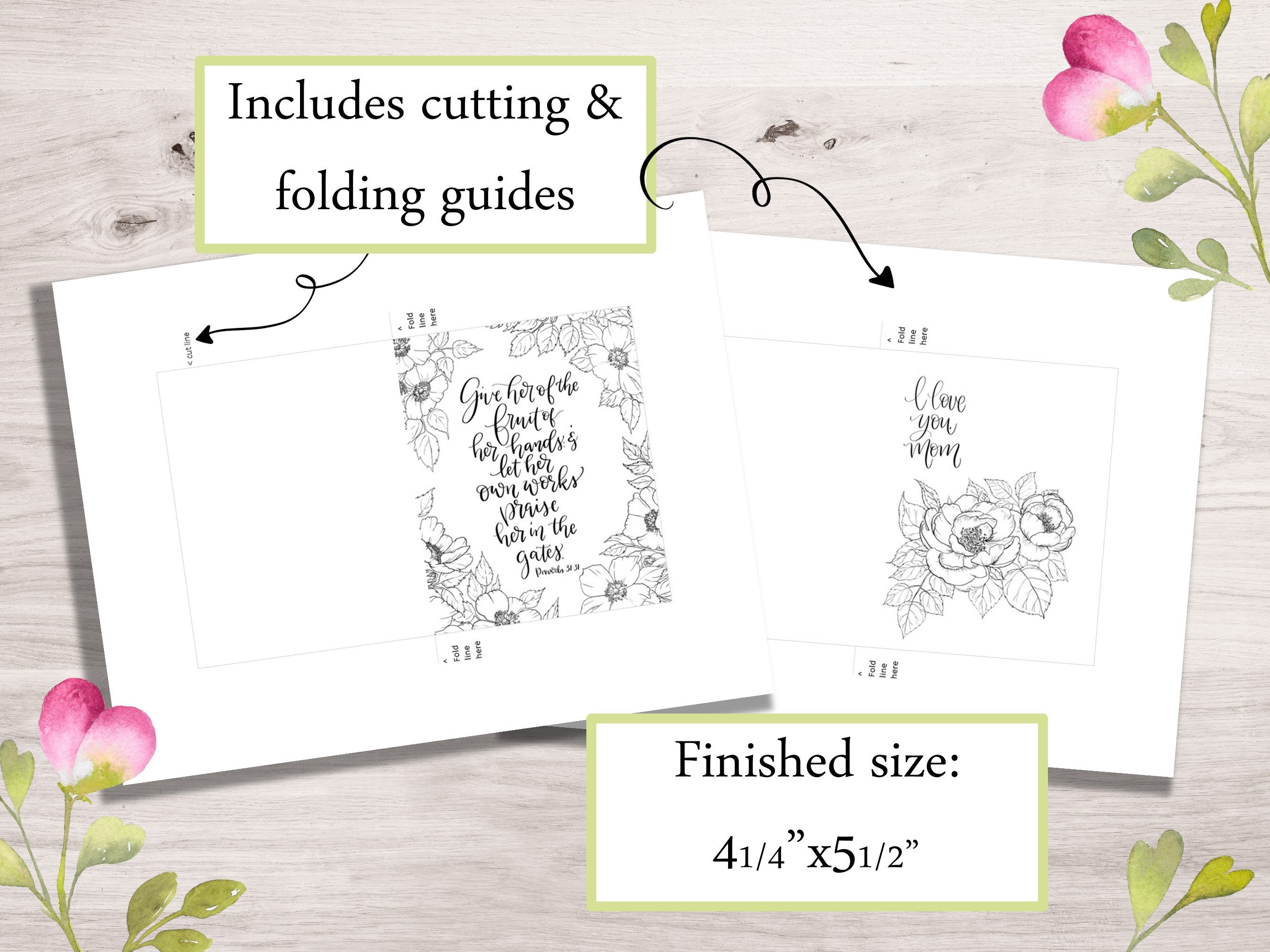 Mother's Day Coloring Cards With Bible Verses Christian Coloring Card ...
