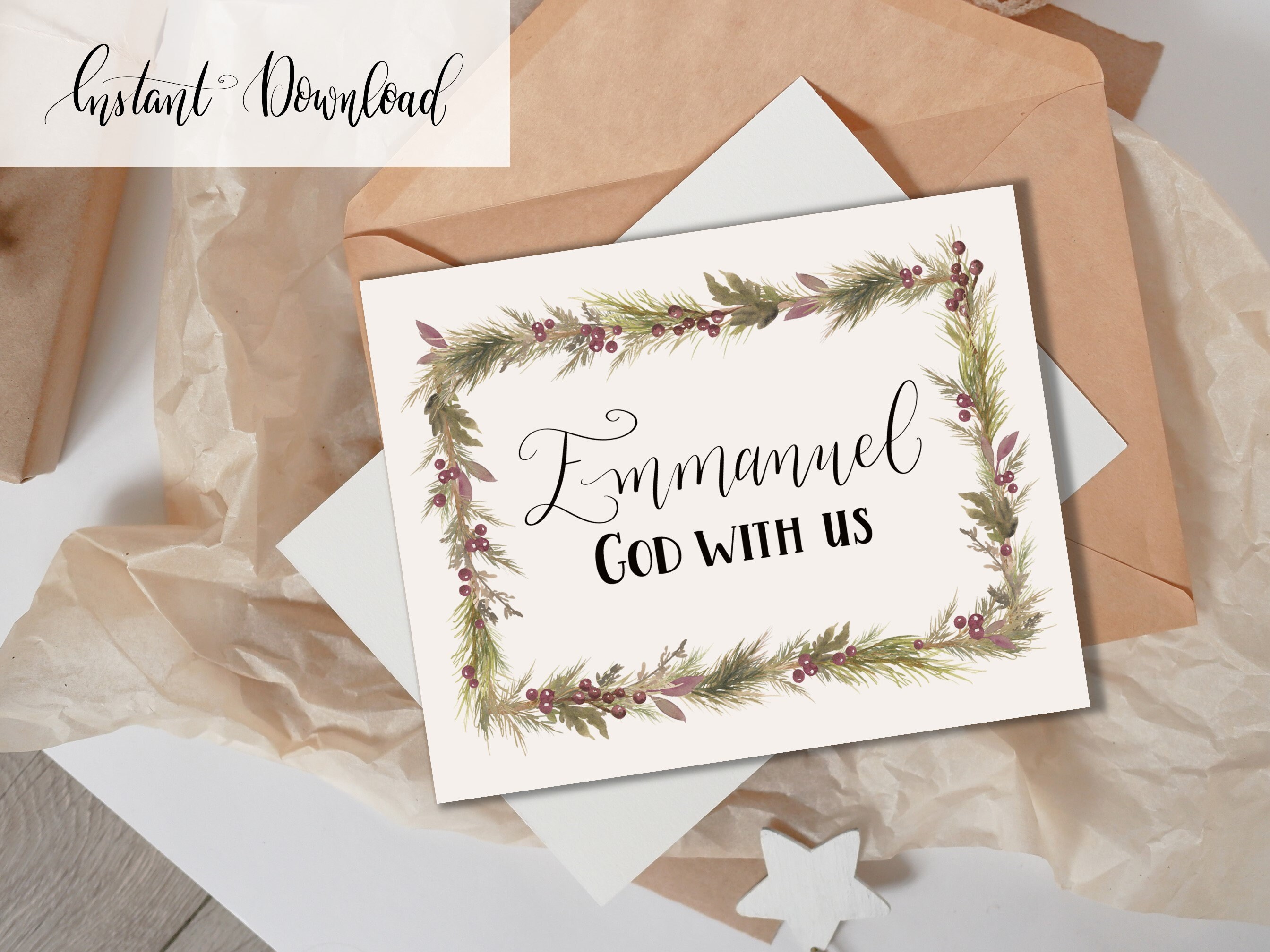 For Unto Us a Child is Born Printable Scripture Christmas Card Set ...