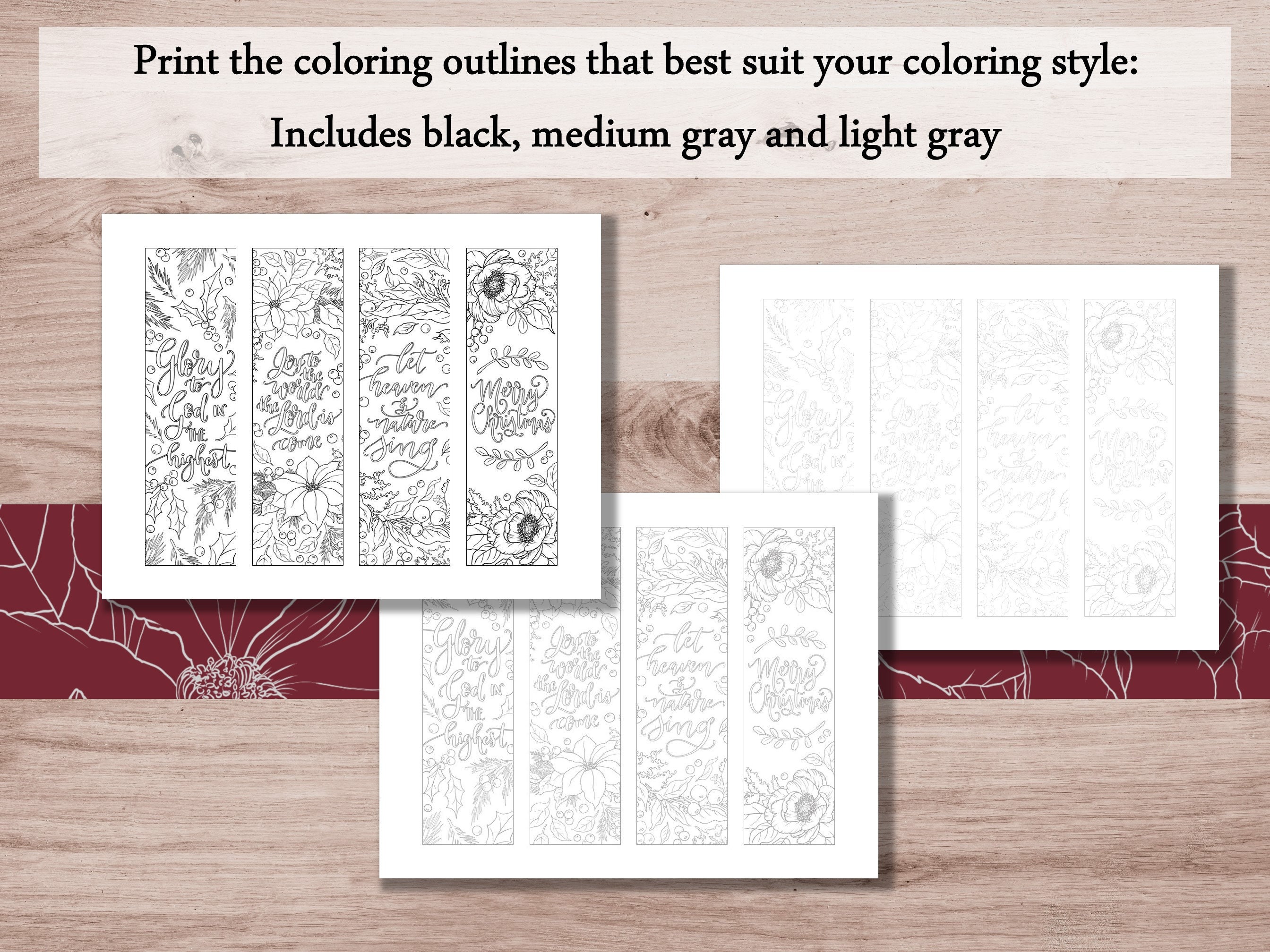 Christian Christmas Coloring Bookmarks Joy to the World Bookmark to ...