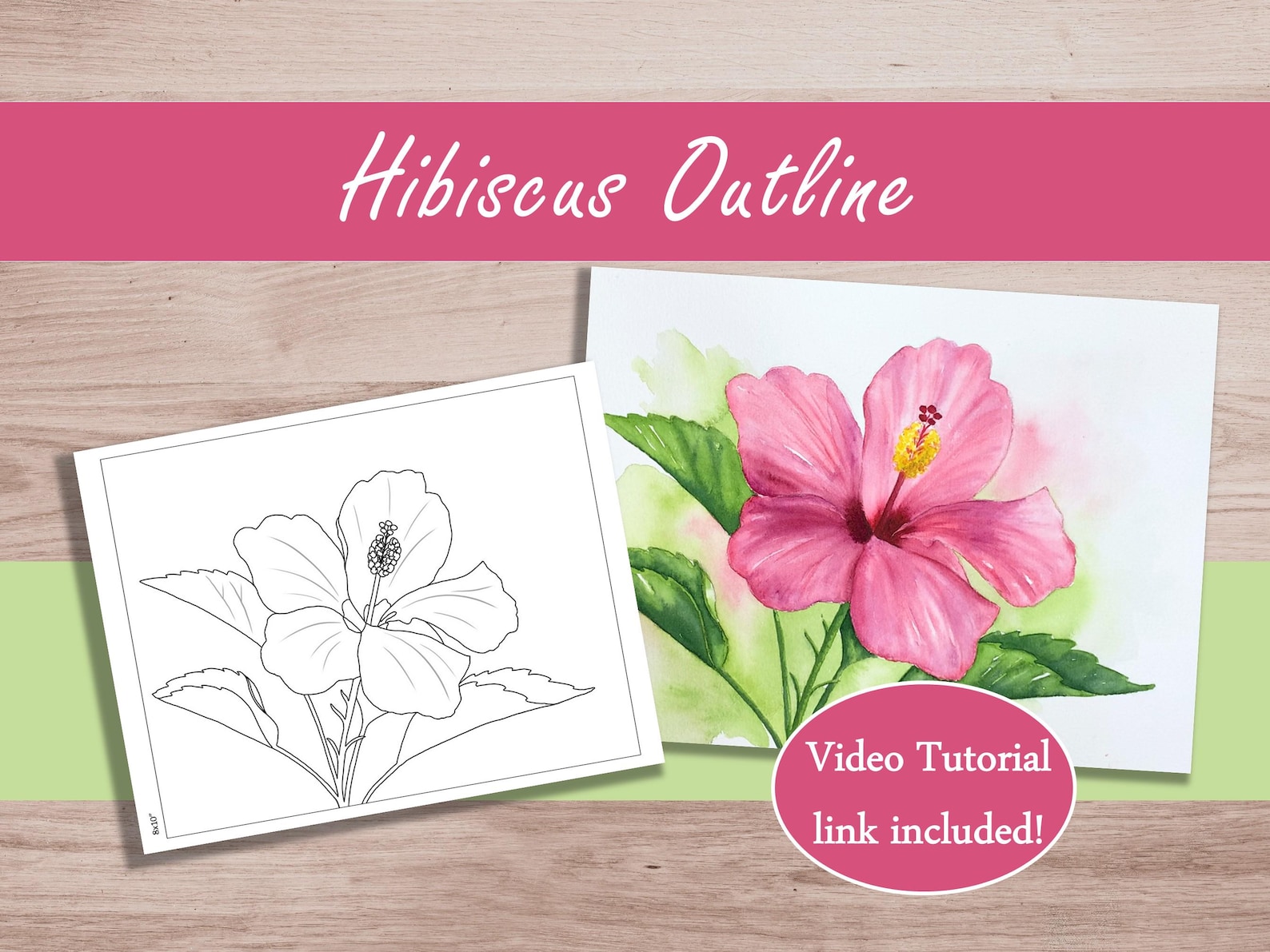 Flower Painting Outline to Trace, Hibiscus Flower Printable Floral ...