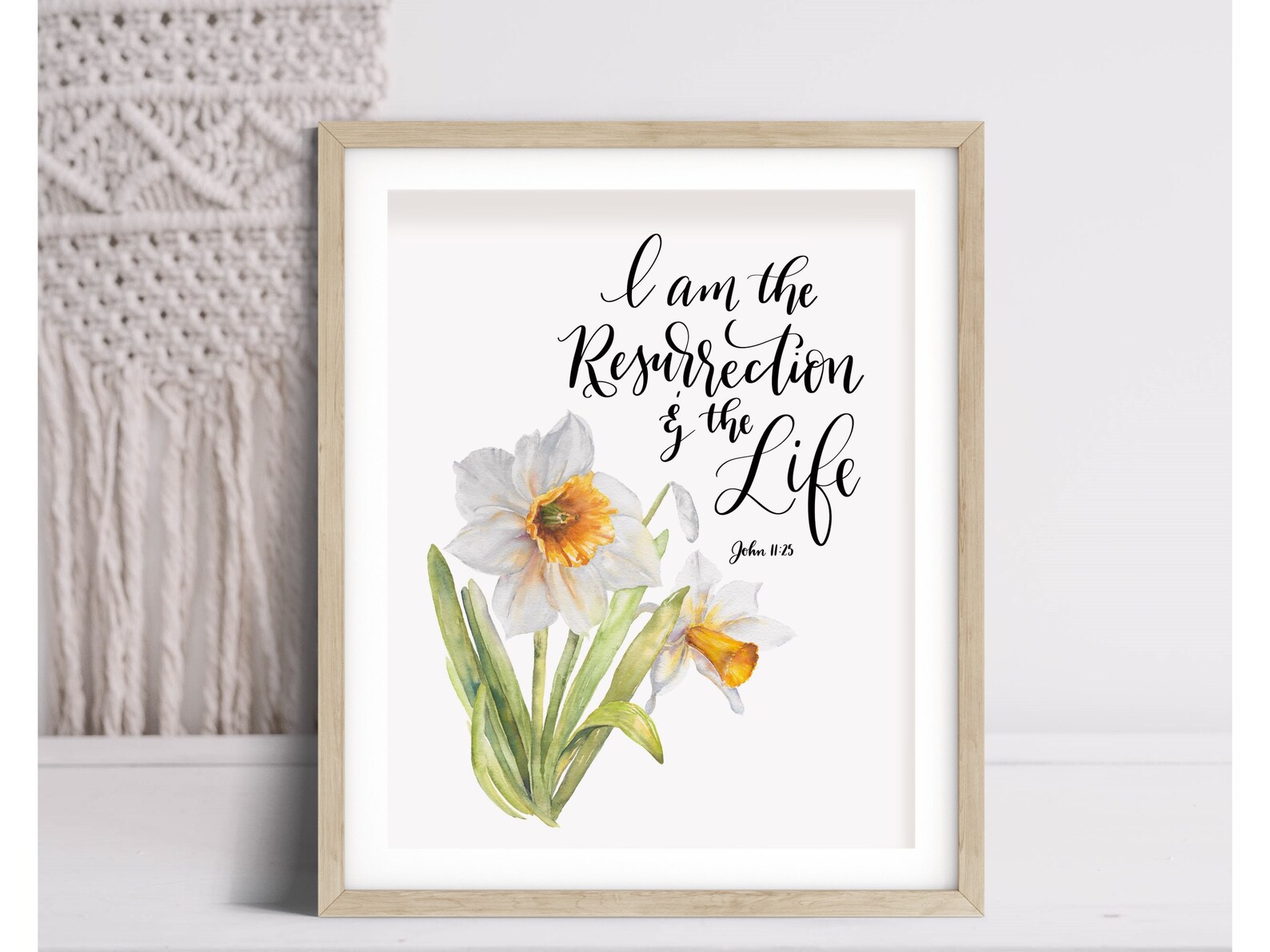 John 11:25 I Am the Resurrection and the Life Scripture Wall Art ...