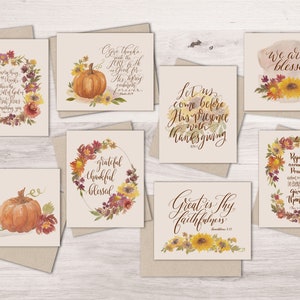 Christian Thanksgiving Card Printable, Autumn Scripture Greeting Card ...