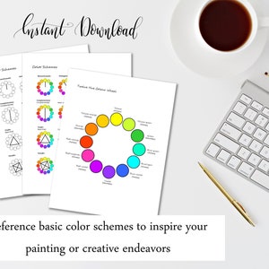 Color Theory Worksheet Printable Bundle Basic Color Wheel to Color in ...