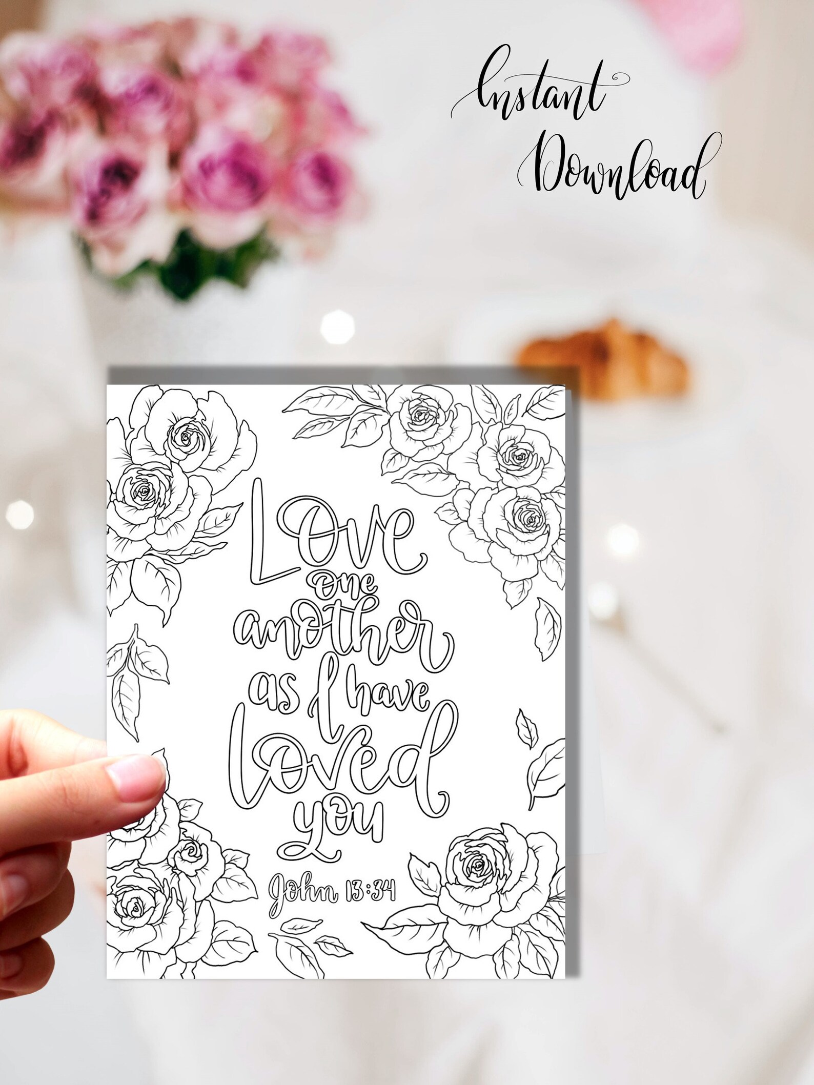 Christian Valentines Day Coloring Card Set With Bible Verses Valentine ...