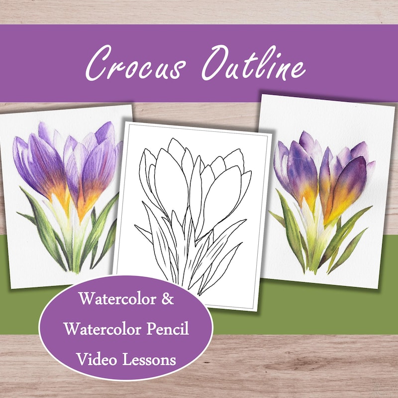 Watercolor Outline Spring - Etsy