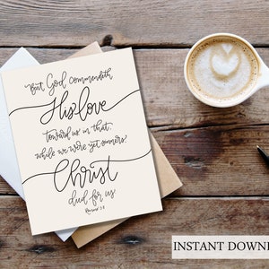 Christian Valentine’s Day Printable Card Set Valentines Day Card With ...