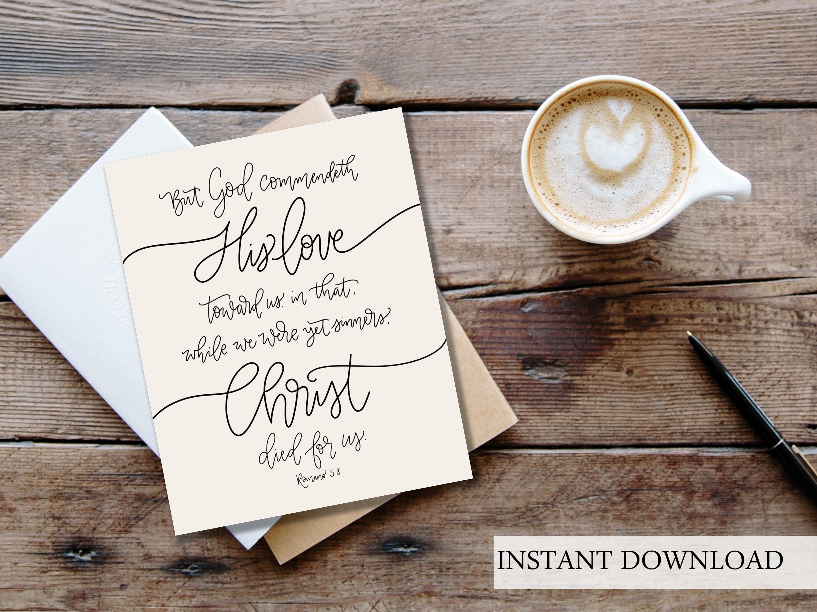 Christian Valentines Day Printable Card Set Valentines Day Card With ...