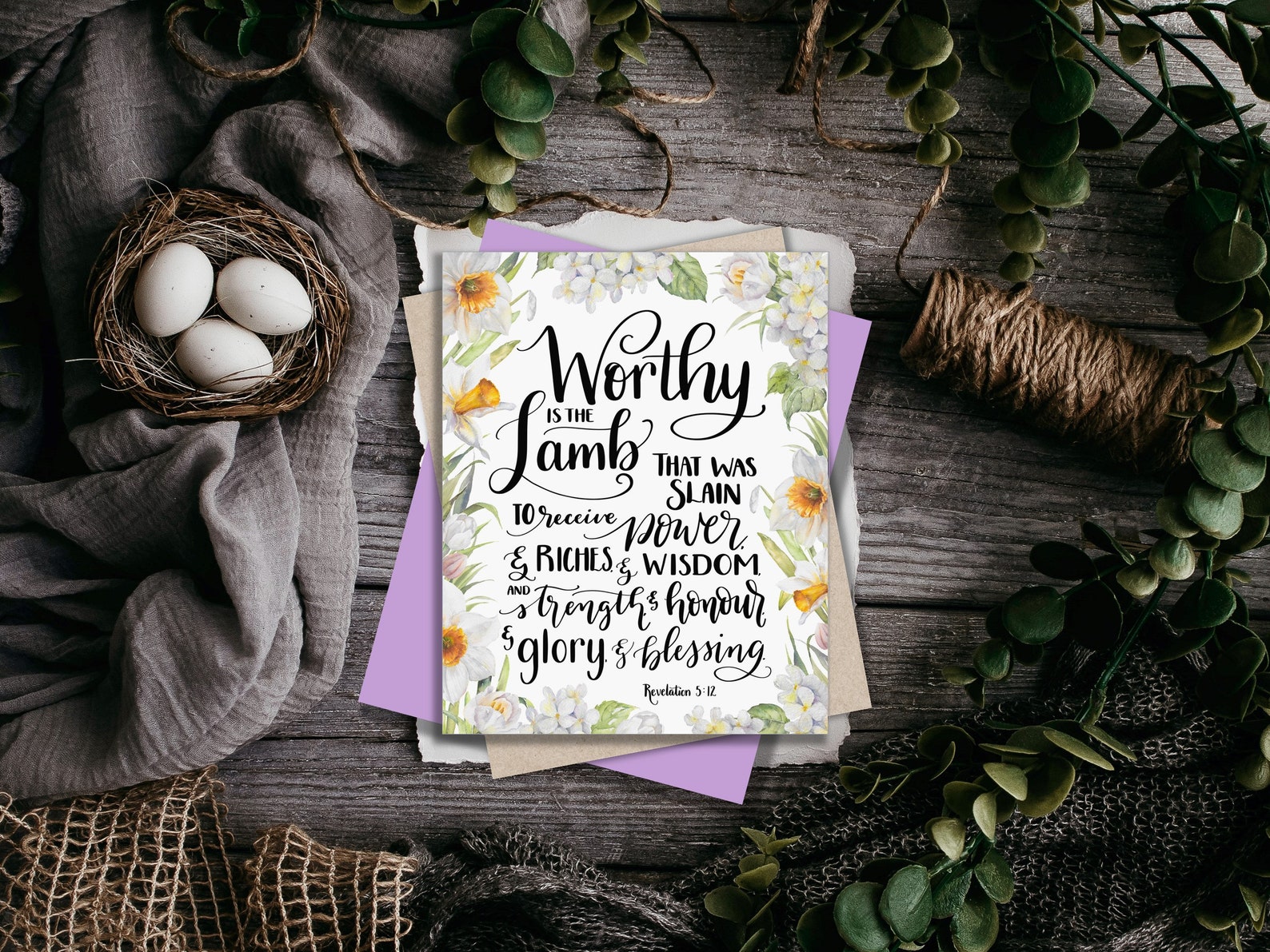Christian Easter Card Printable Set, Easter Greeting Card Bundle With ...