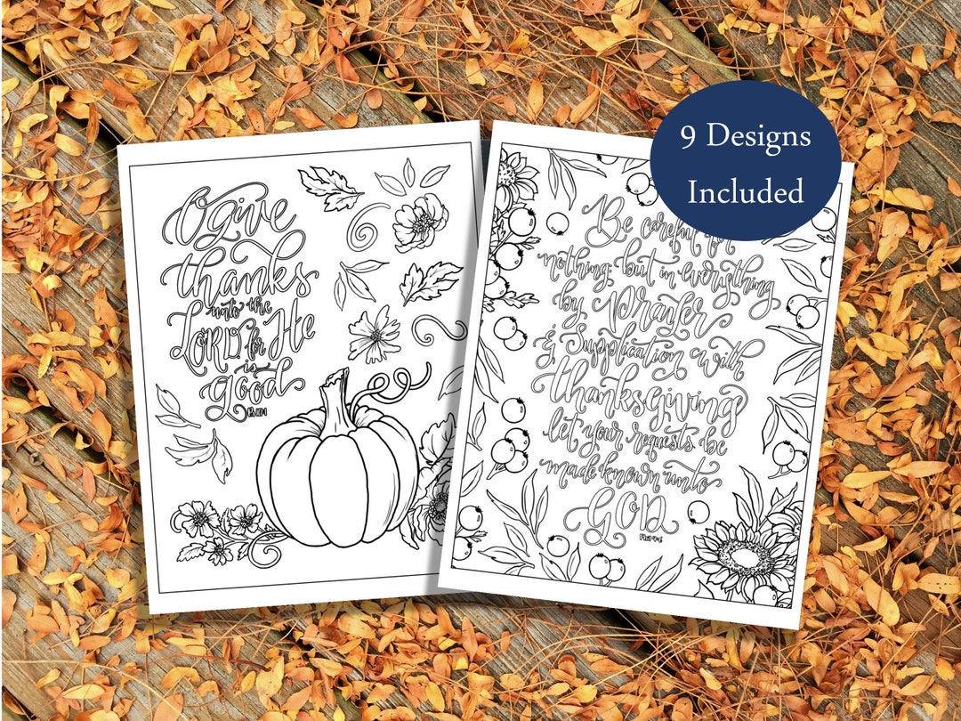 Fall Christian Coloring Sheets Printable, Autumn Bible Verse Coloring ...