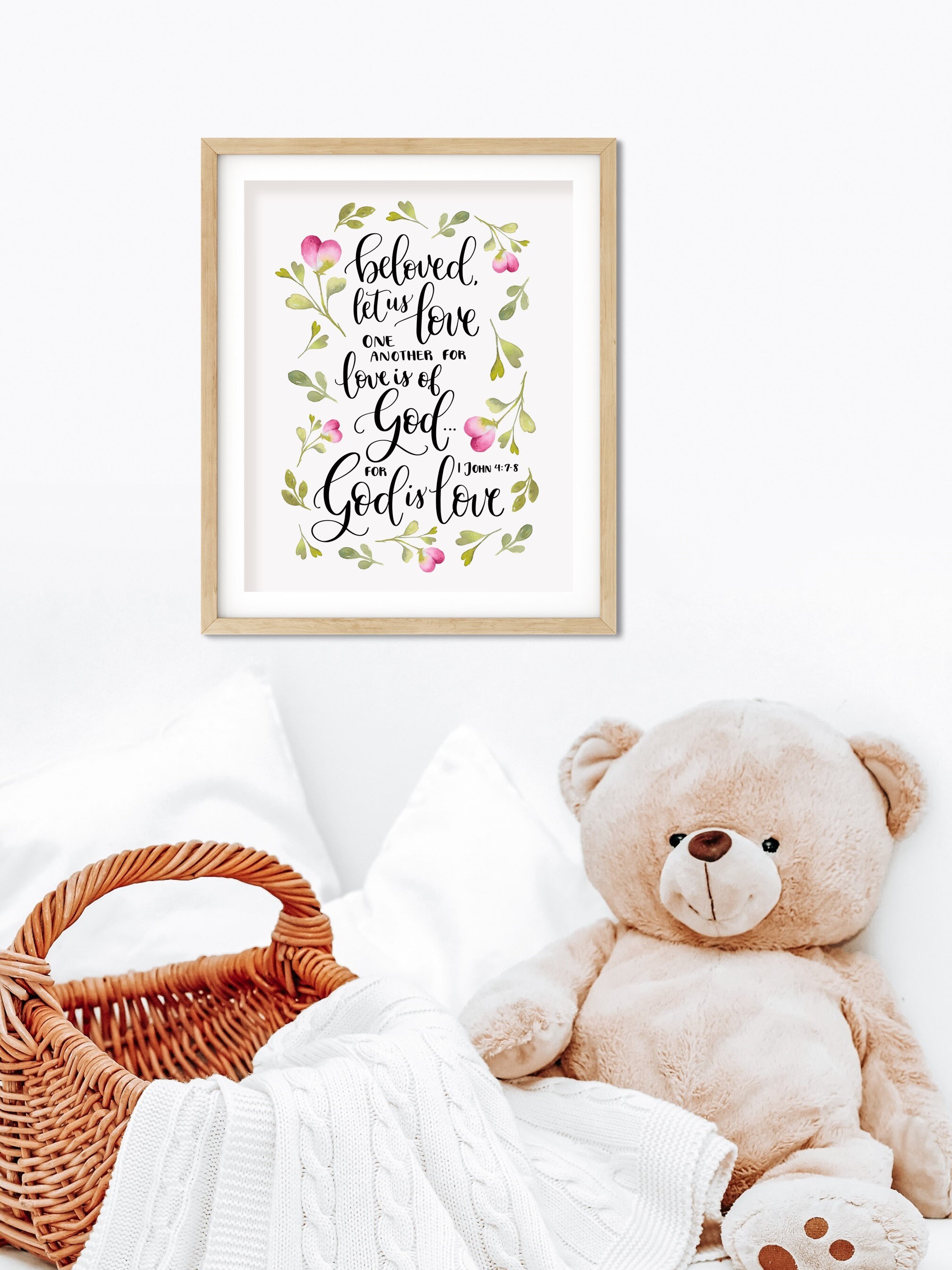 1 John 4:7-8 Love One Another Valentines Day Scripture Wall Art ...