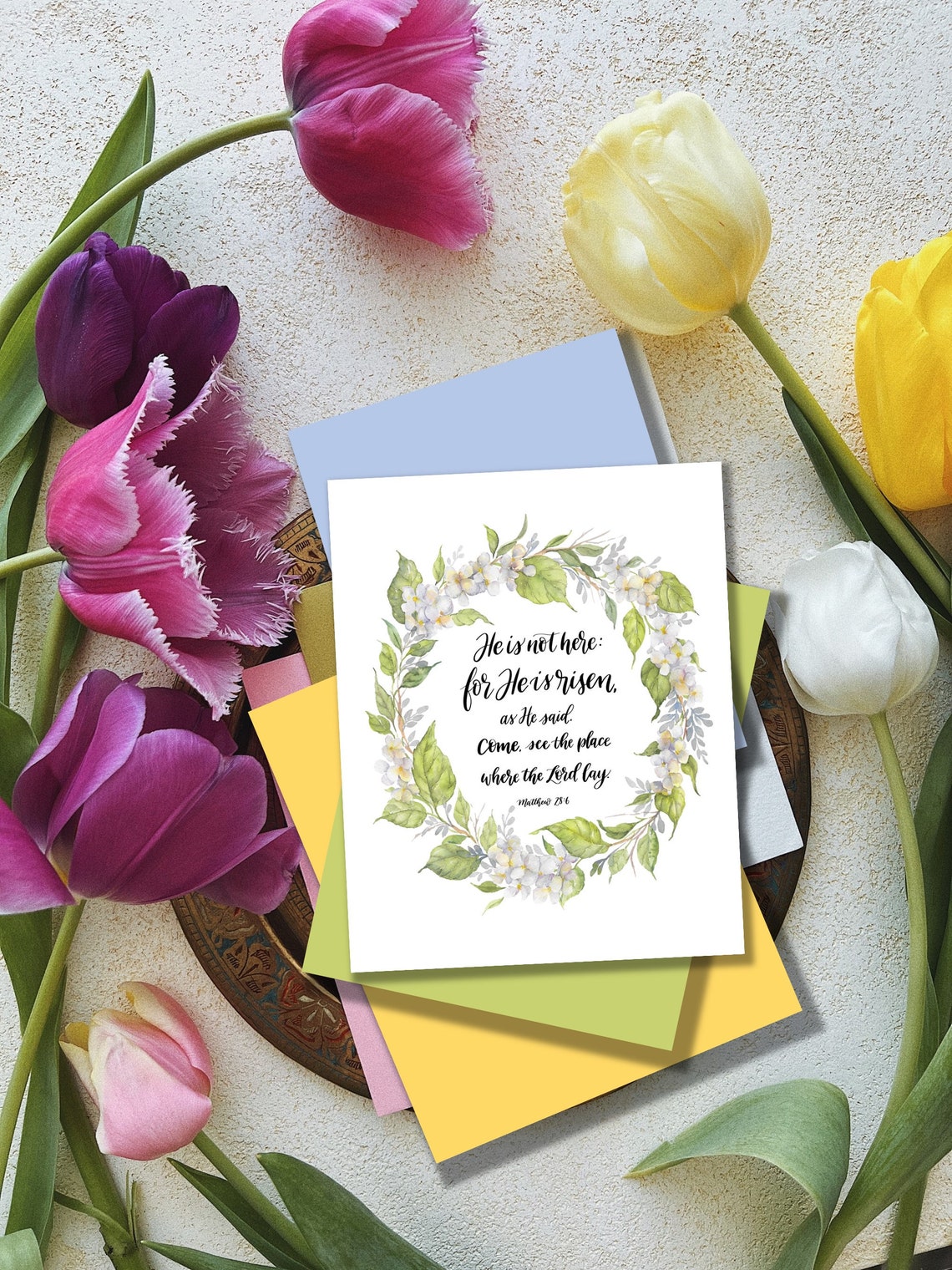 Christian Easter Card Printable Set, Easter Greeting Card Bundle With ...