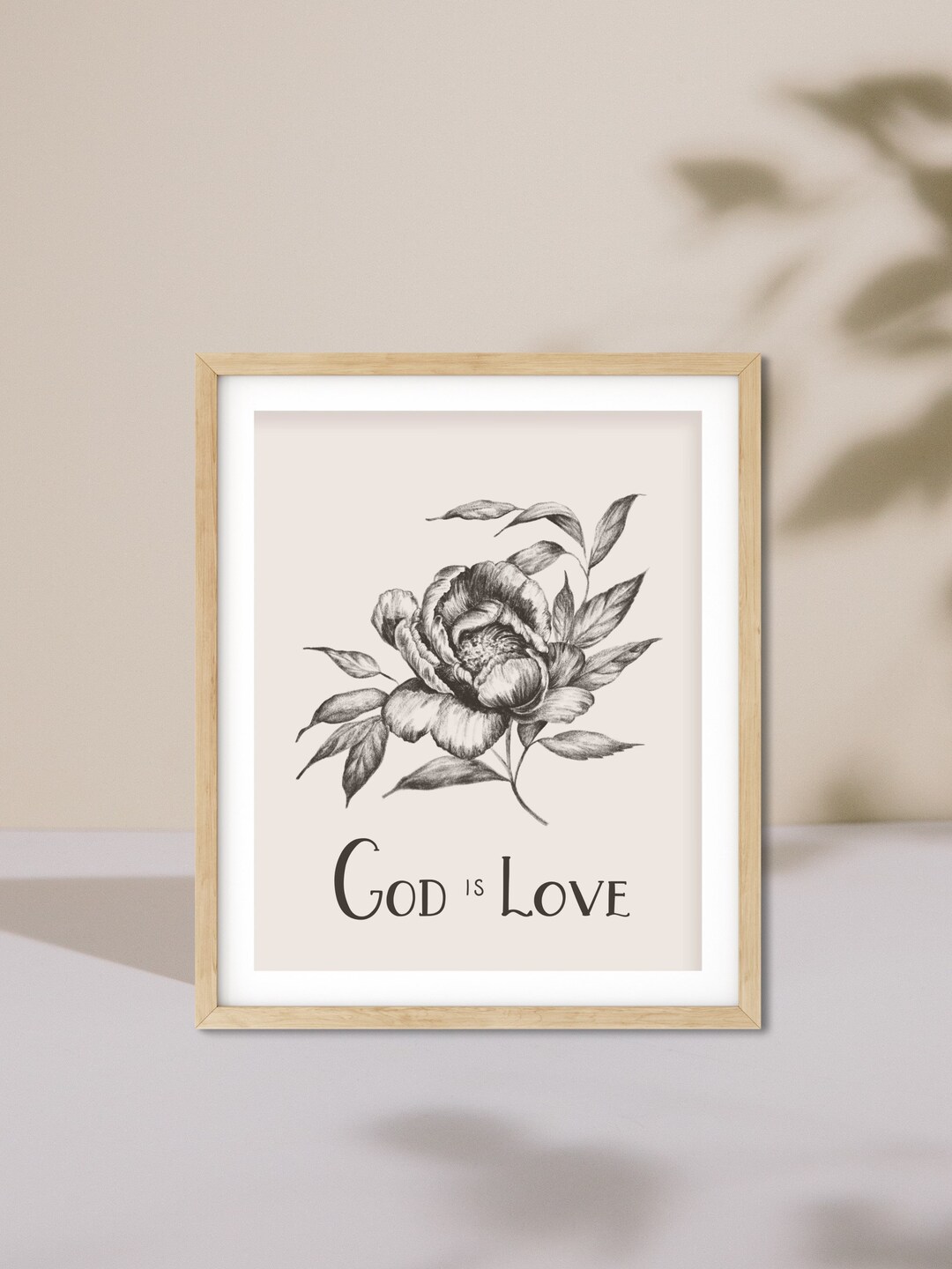 God is Love Scripture Wall Art Printable, Vintage Inspired Bible Verse ...