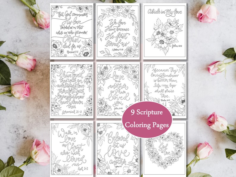 Bible Verse Coloring Pages: Christian Scripture Art (digital Download ...