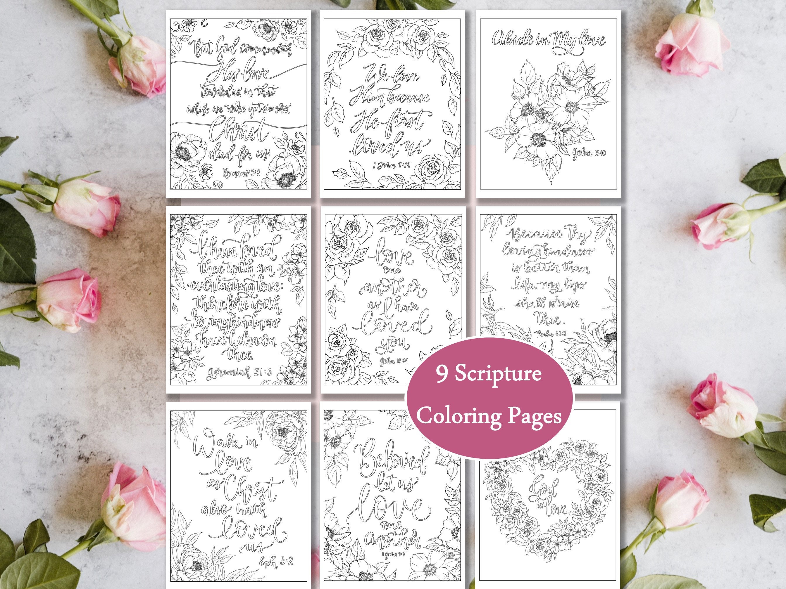 Bible Verse Coloring Pages Christian Adult Coloring Sheet Women's Bible ...