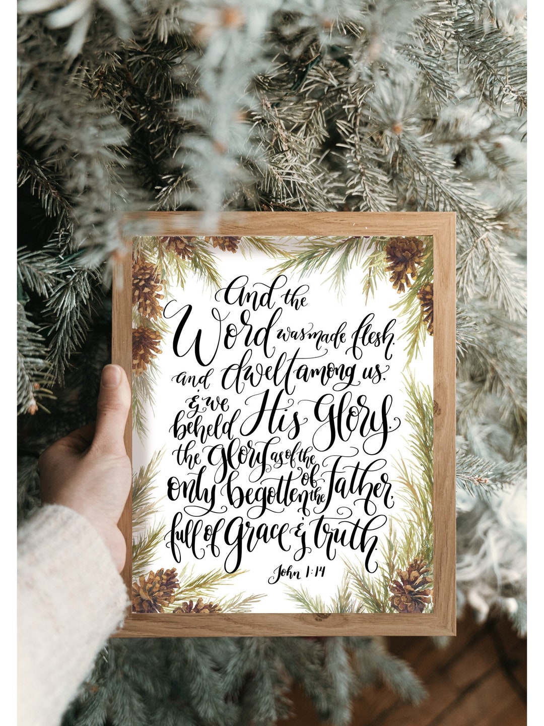 John 1:14 Christmas Scripture Wall Art Printable, the Word Was Made ...