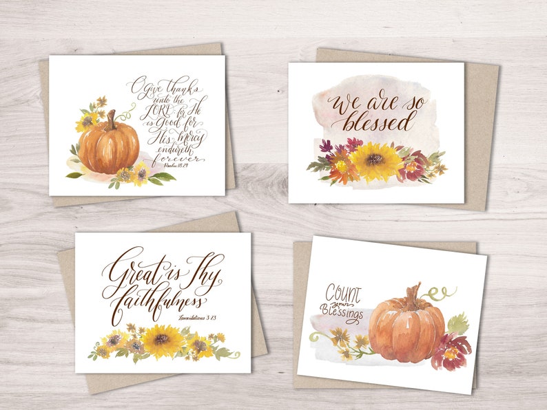 Christian Thanksgiving Card Printable, Autumn Scripture Greeting Card ...
