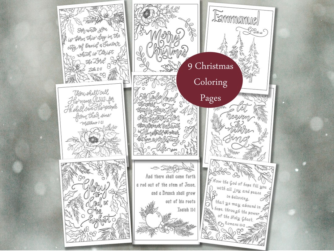 Christmas Bible Verse Coloring Pages: Christian Scripture Quotes ...