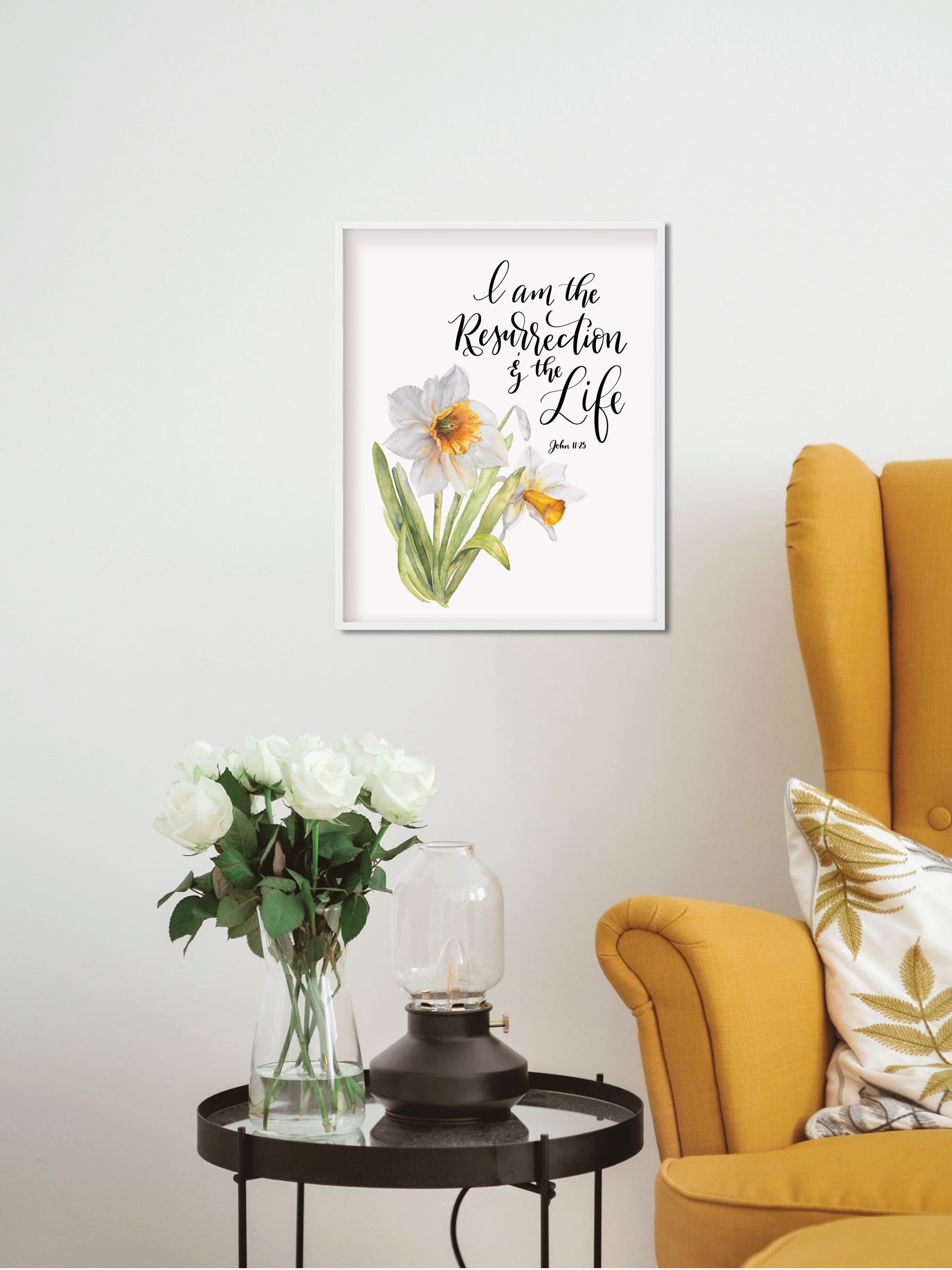 He is Risen Christian Easter Wall Art Printable, Resurrection Scripture ...