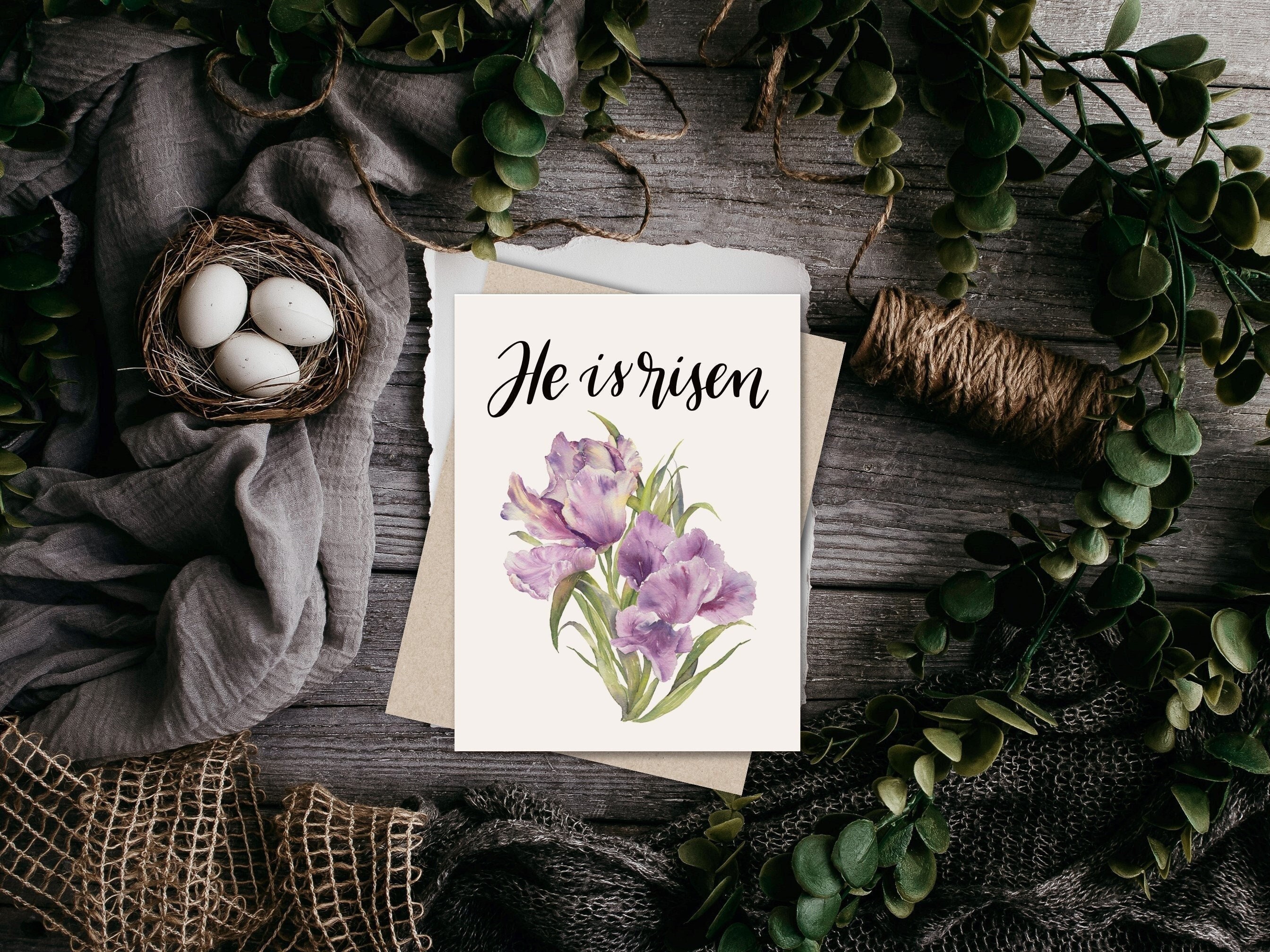 Christian Easter Card With Bible Verse Easter Card Jesus' Resurrection ...