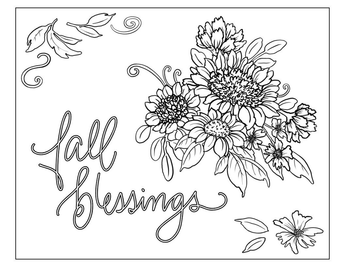 Fall Bible Verse Coloring Page, Christian Adult Coloring Sheets Color ...