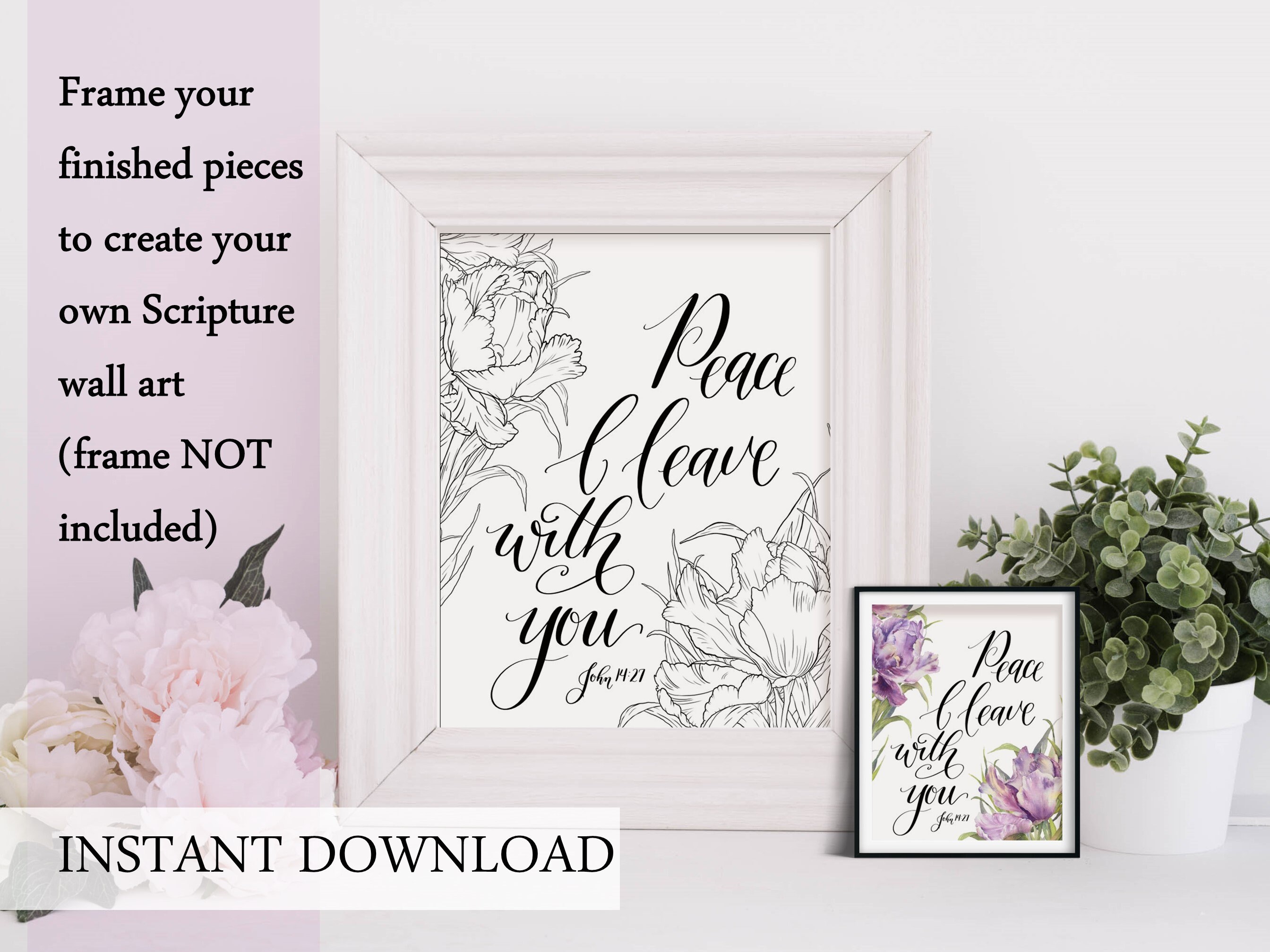 Printable Bible Verse Coloring Set Scripture Coloring Page - Etsy