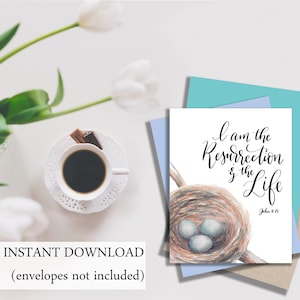 Christian Easter Card Printable Set, Easter Greeting Card Bundle With ...