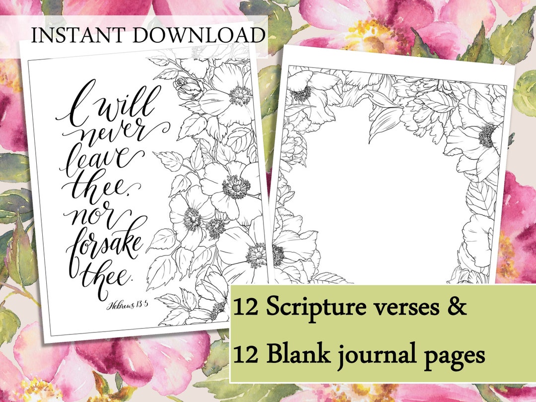 Christian Coloring Scripture Journal Page Printable Bible - Etsy