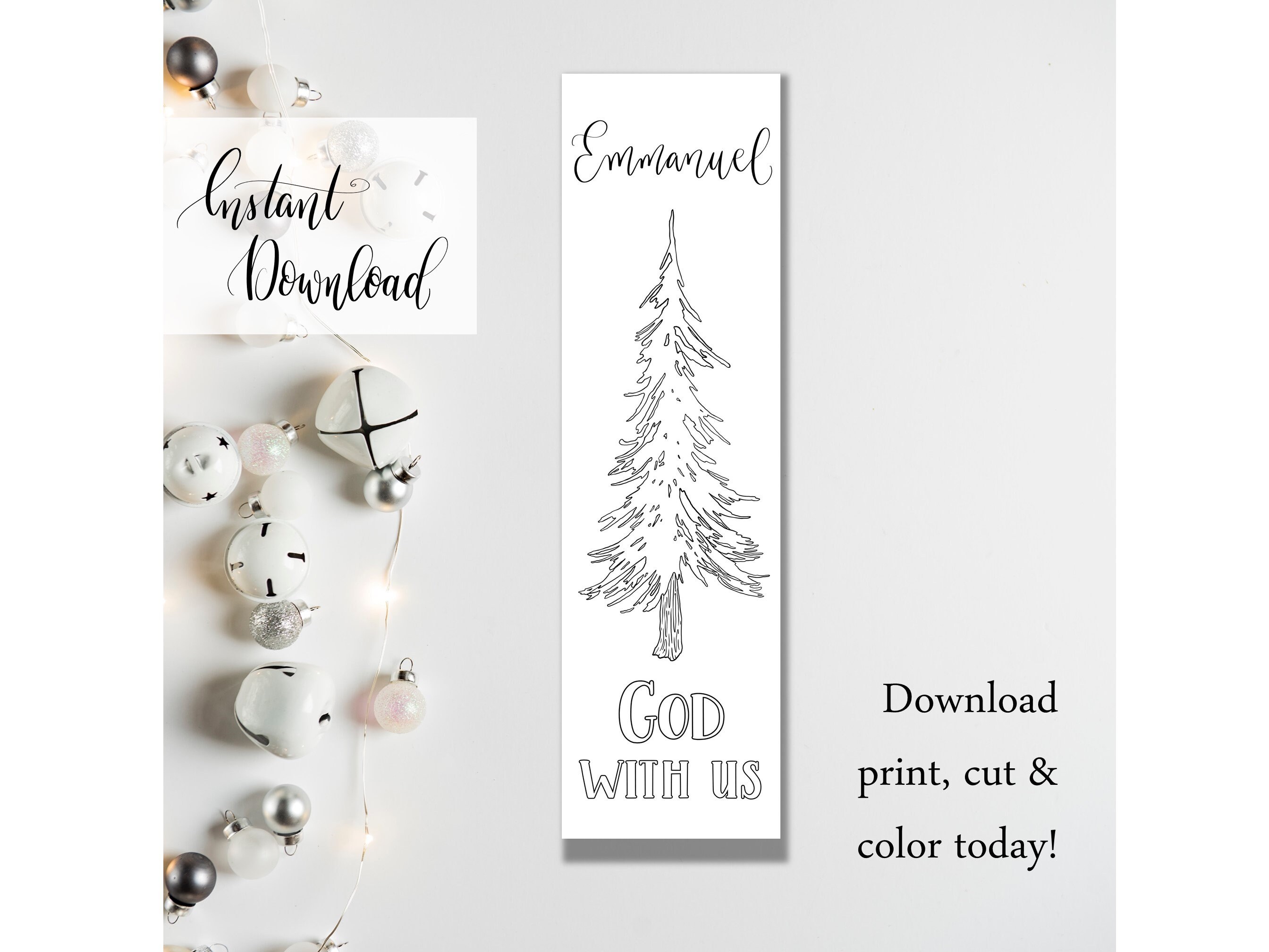 Christmas Bible Verse Coloring Bookmarks, Christian Coloring Bookmark ...