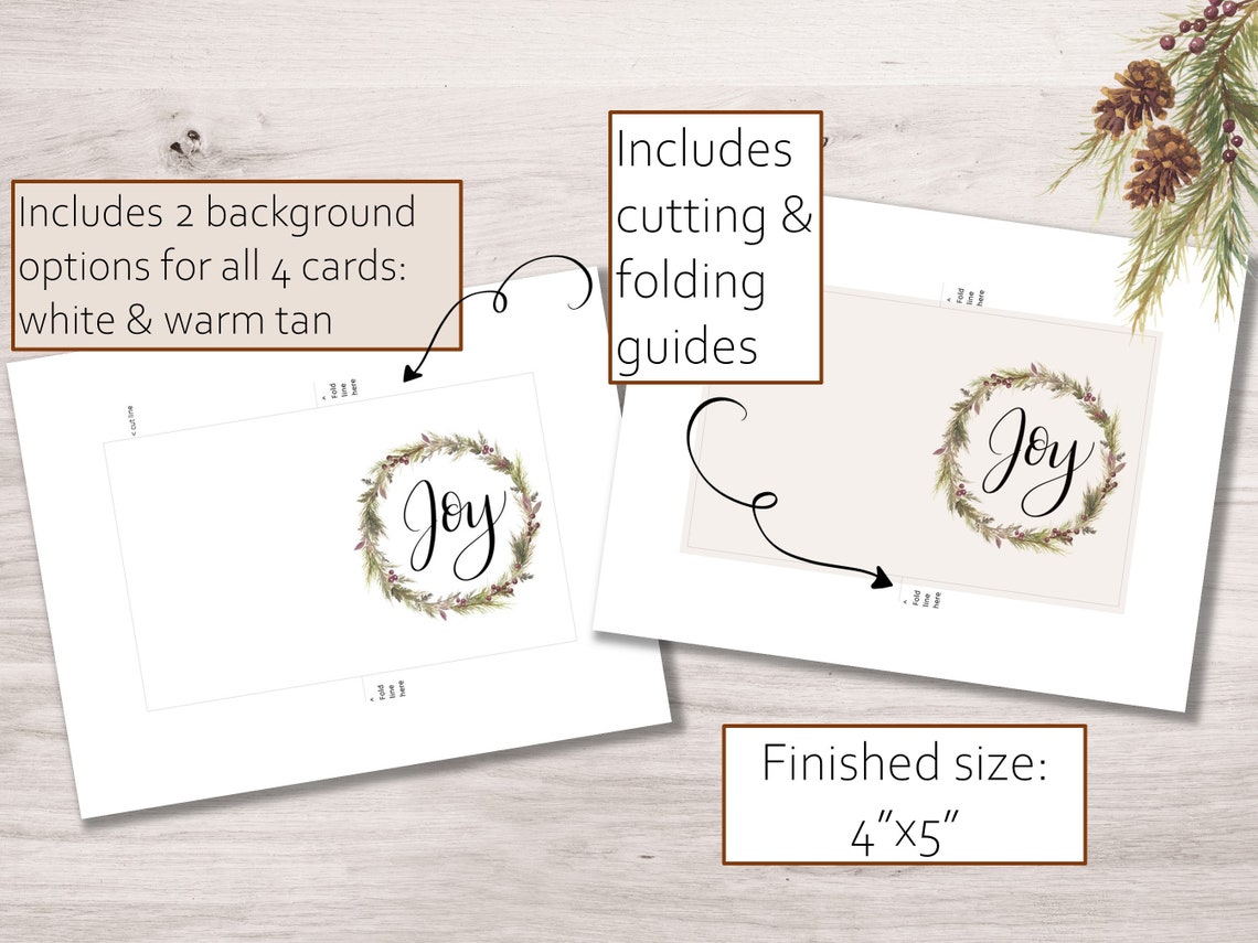 Printable Christian Christmas Card Set of 6, Digital Scripture Greeting ...