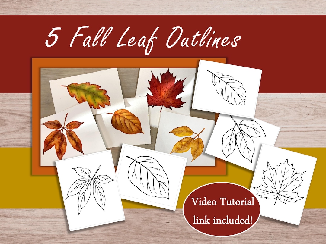 Autumn Leaf Painting Outline to Trace, Fall Leaves Printable Coloring ...