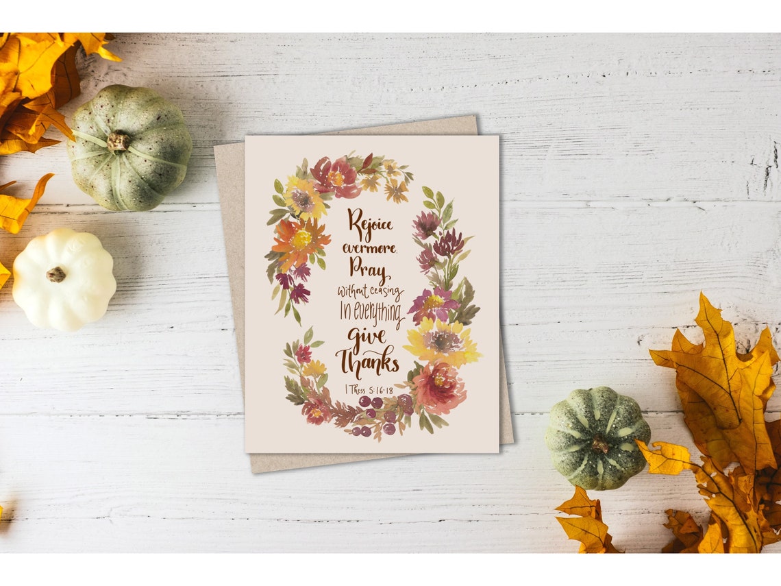 Christian Thanksgiving Card Printable, Autumn Scripture Greeting Card ...