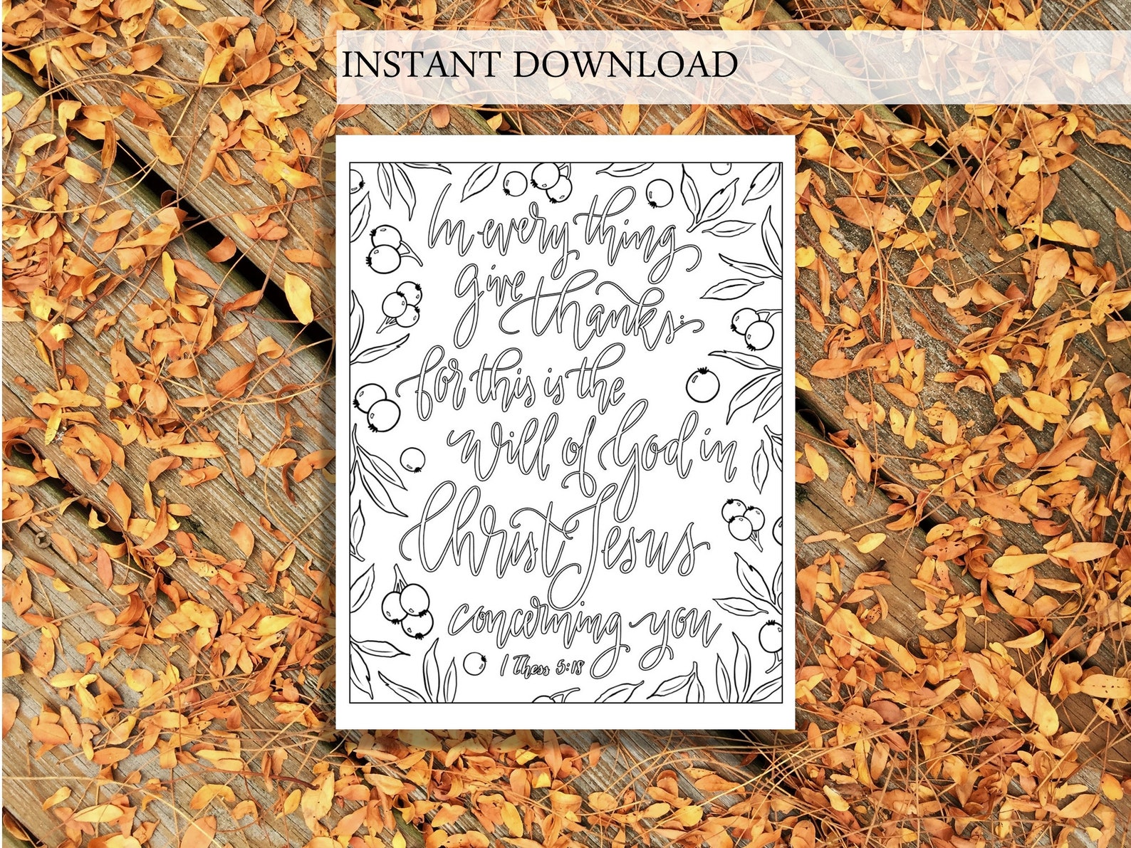 Fall Bible Verse Coloring Page, Christian Adult Coloring Sheets Color ...