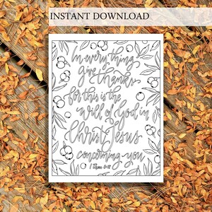 Fall Bible Verse Coloring Page, Christian Adult Coloring Sheets Color ...