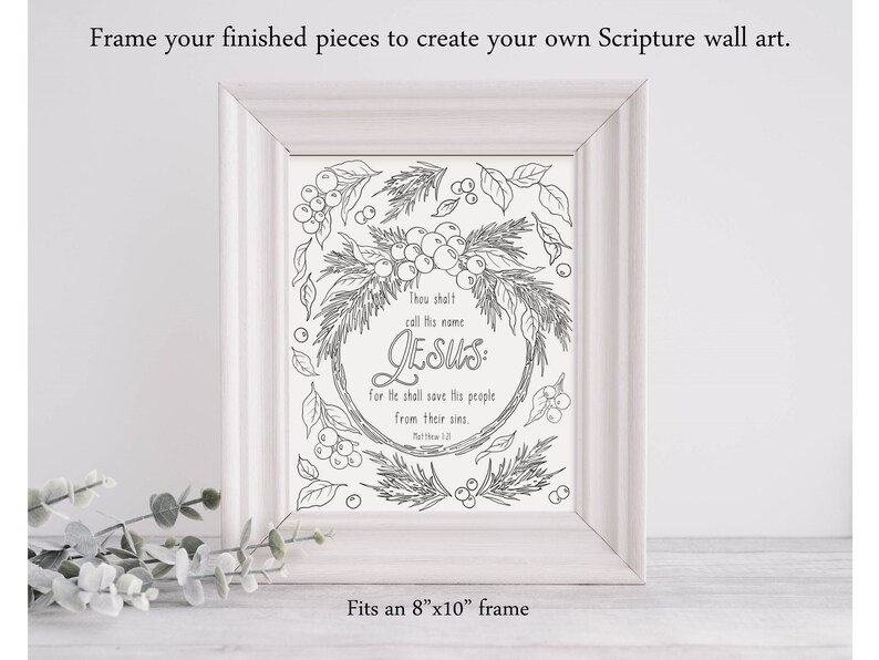 Christian Christmas Adult Coloring Page, Call His Name Jesus Christmas ...